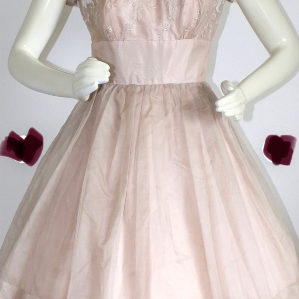 1950s Sheer Chiffon Vintage Dress - Gem
